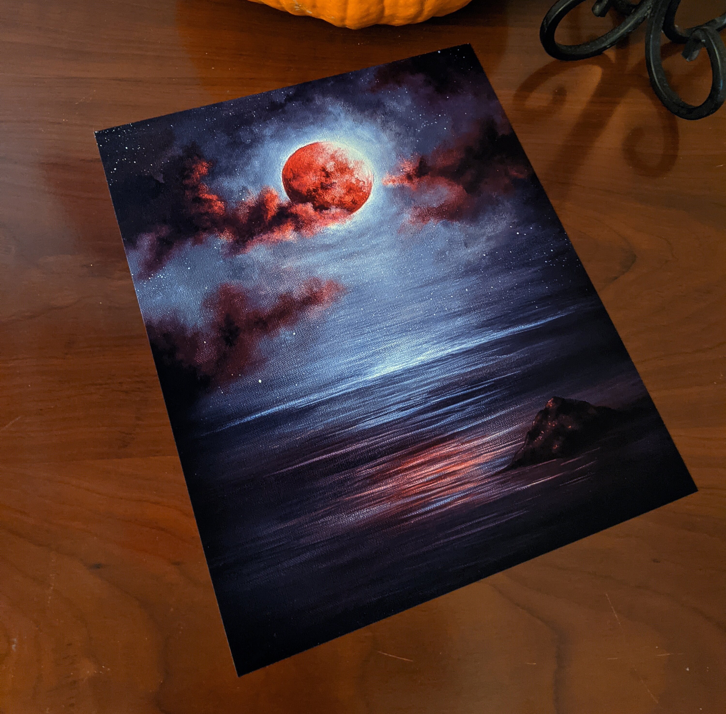 8x10 Blood Moon Art Print Witchy Moon Witchcore Decor - Etsy