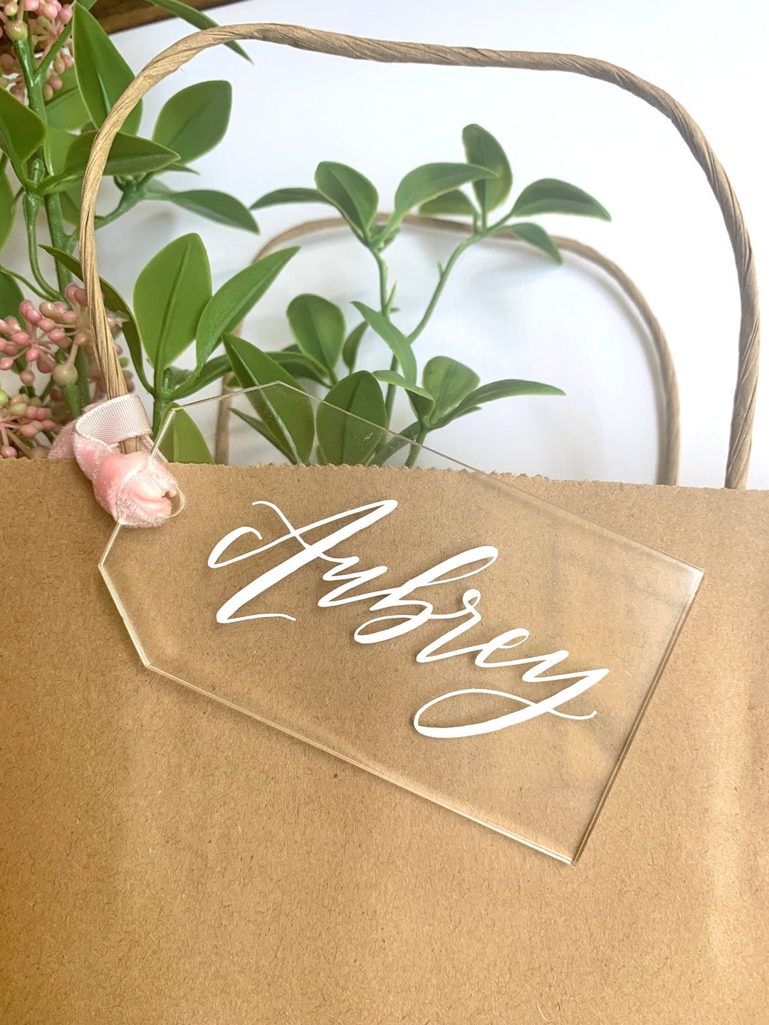 Acrylic Stocking Tags Acrylic Name Tags Clear Stocking - Etsy