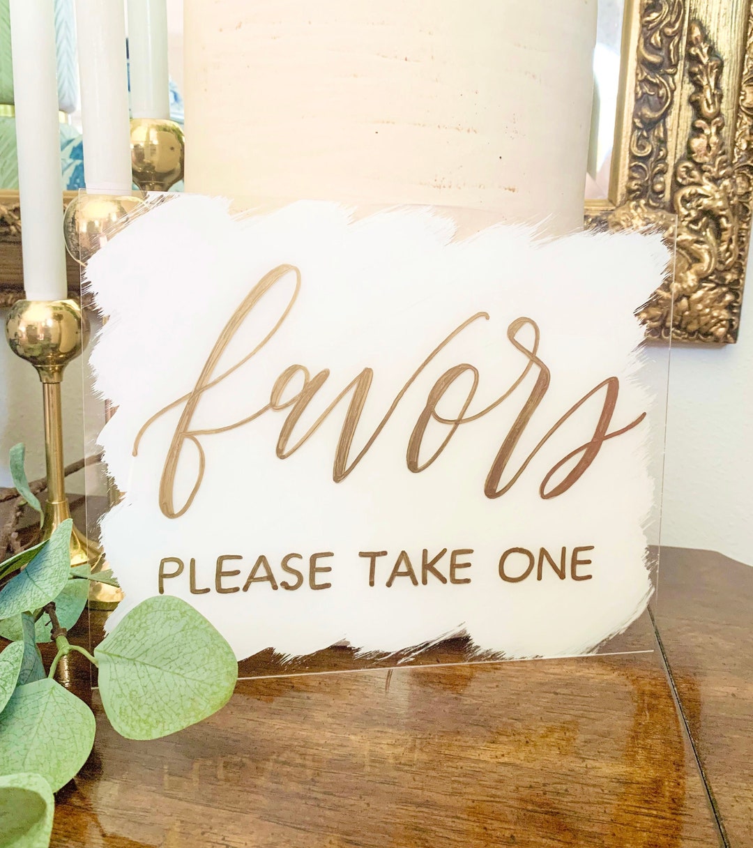 Wedding Favors Sign - Favors Sign, Wedding Signs, Event Signs, Acrylic ...