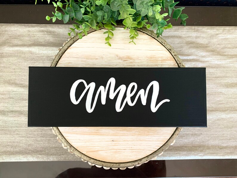 Amen Sign Amen Hand Lettered Sign Farmhouse Decor - Etsy