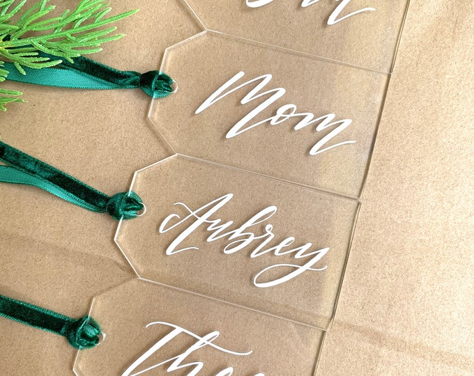 Clear Reusable Acrylic 2x3 Gift Tag Name Tags for Weddings Parties ...
