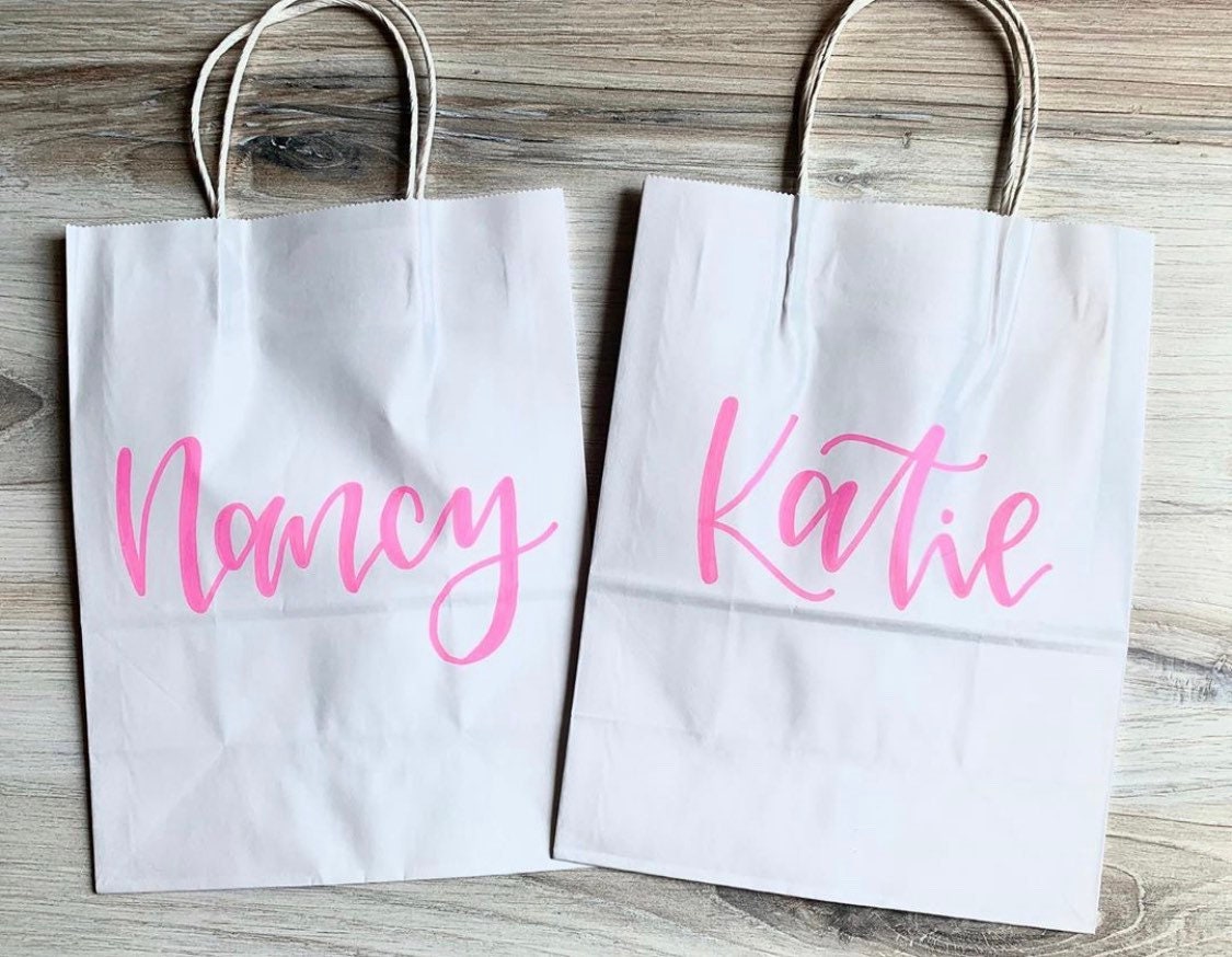 BEST SELLING Custom name gift bags bridesmaid gift bags | Etsy
