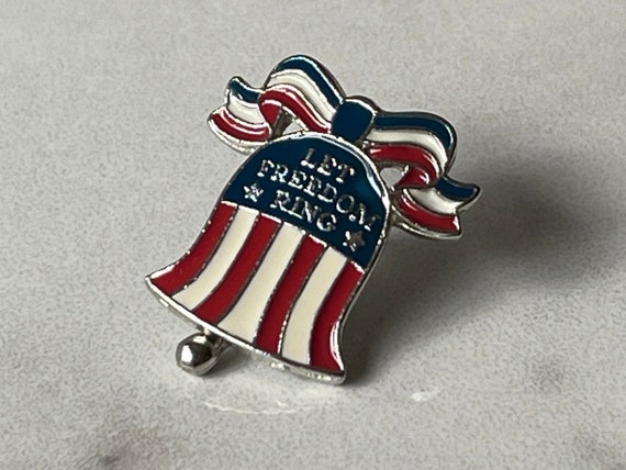 Vintage Disney “Let Freedom Ring” Bell Ribbon Pin - Gem