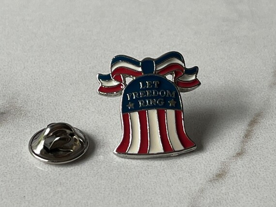 Vintage Disney “Let Freedom Ring” Bell Ribbon Pin - Gem