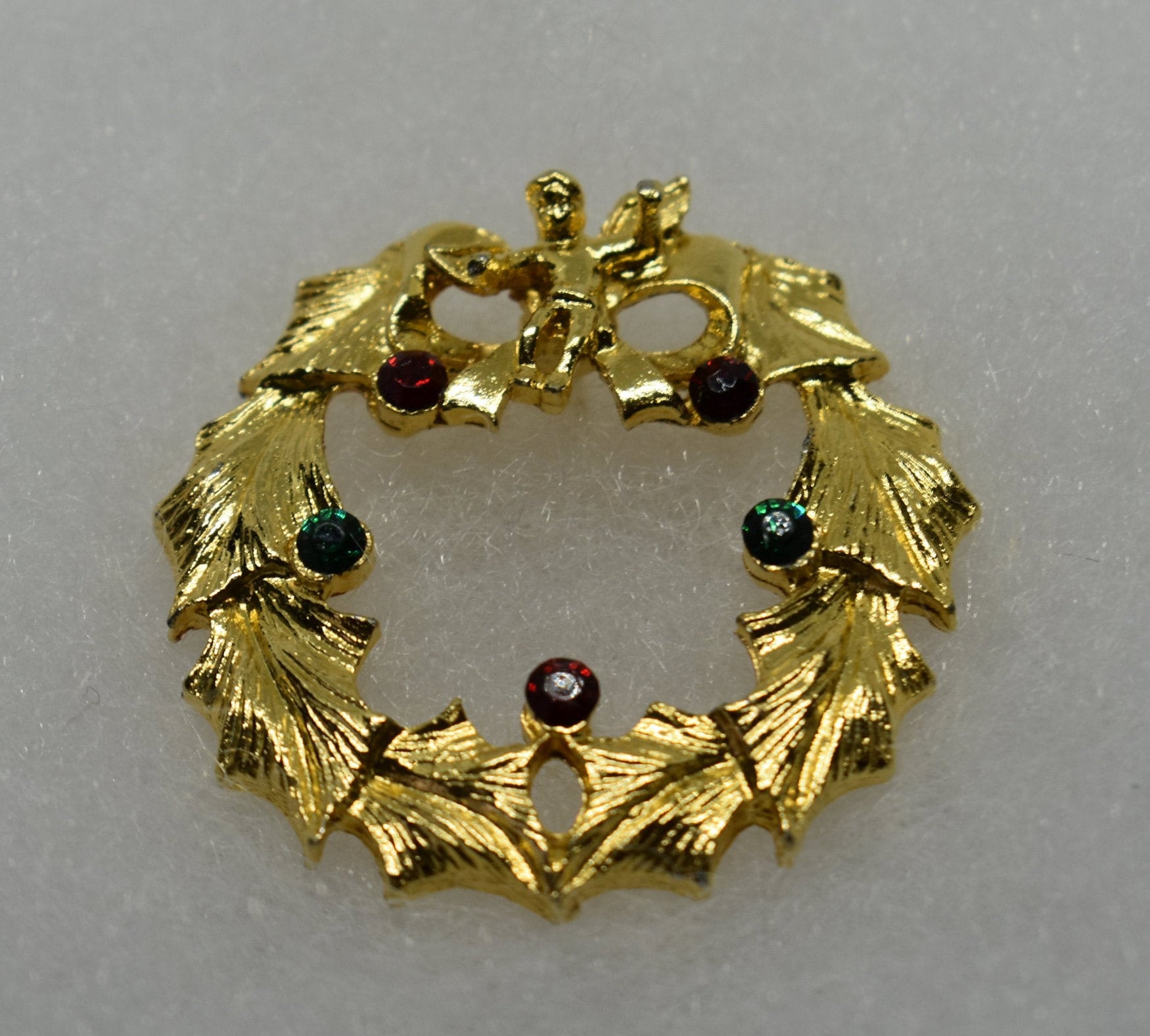Ballou Reg'd Christmas Wreath Gold Tone Broche Pin - Etsy España