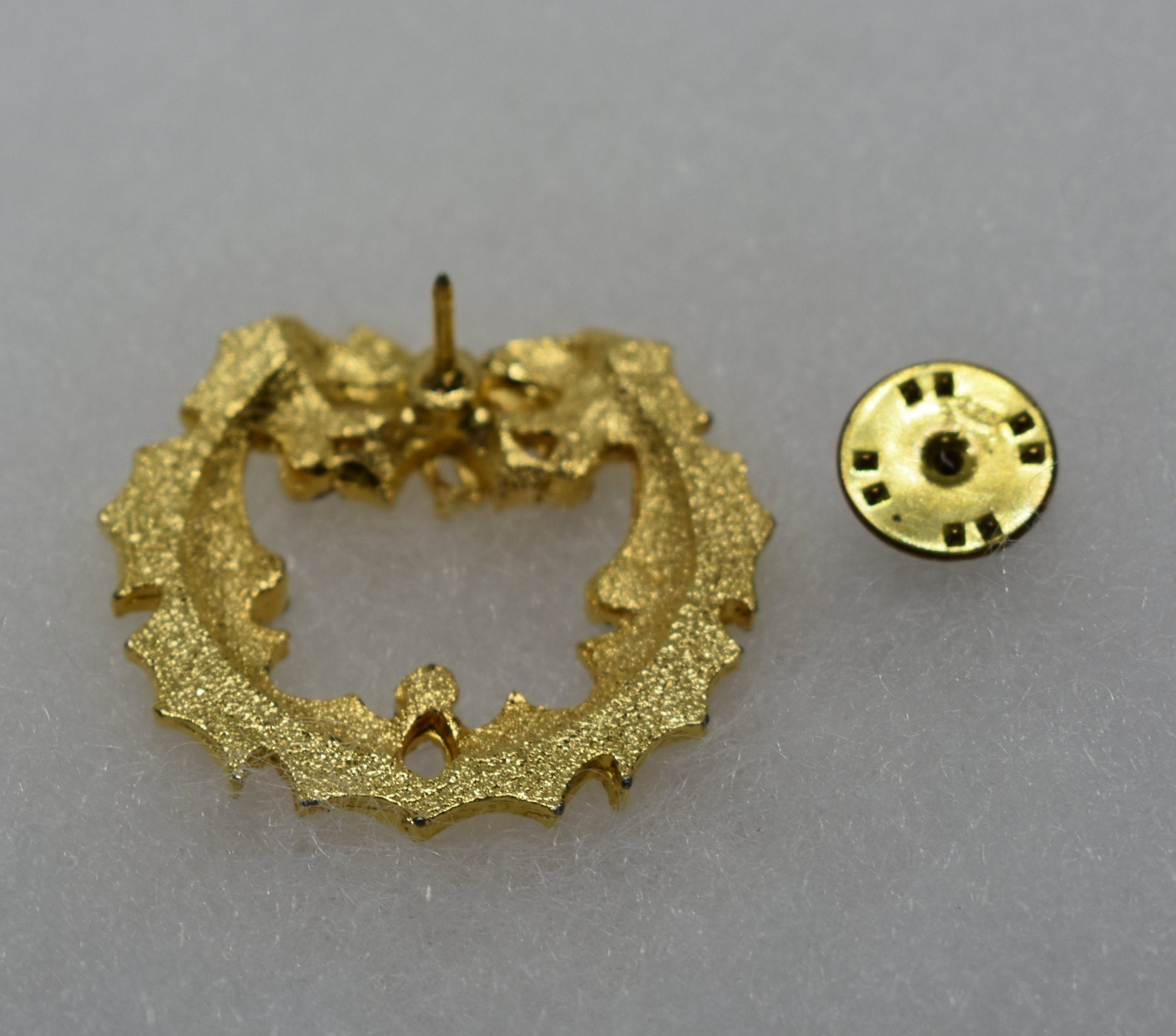 Ballou Reg'd Christmas Wreath Gold Tone Broche Pin - Etsy España