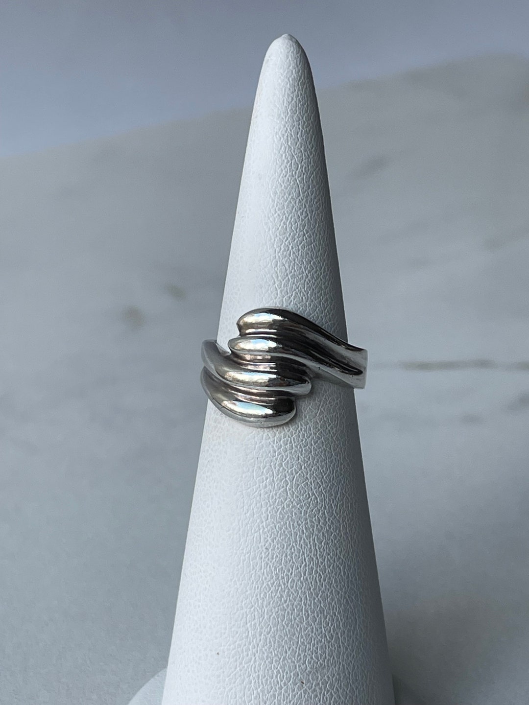 Vintage Sterling Silver Bypass Ring - Etsy