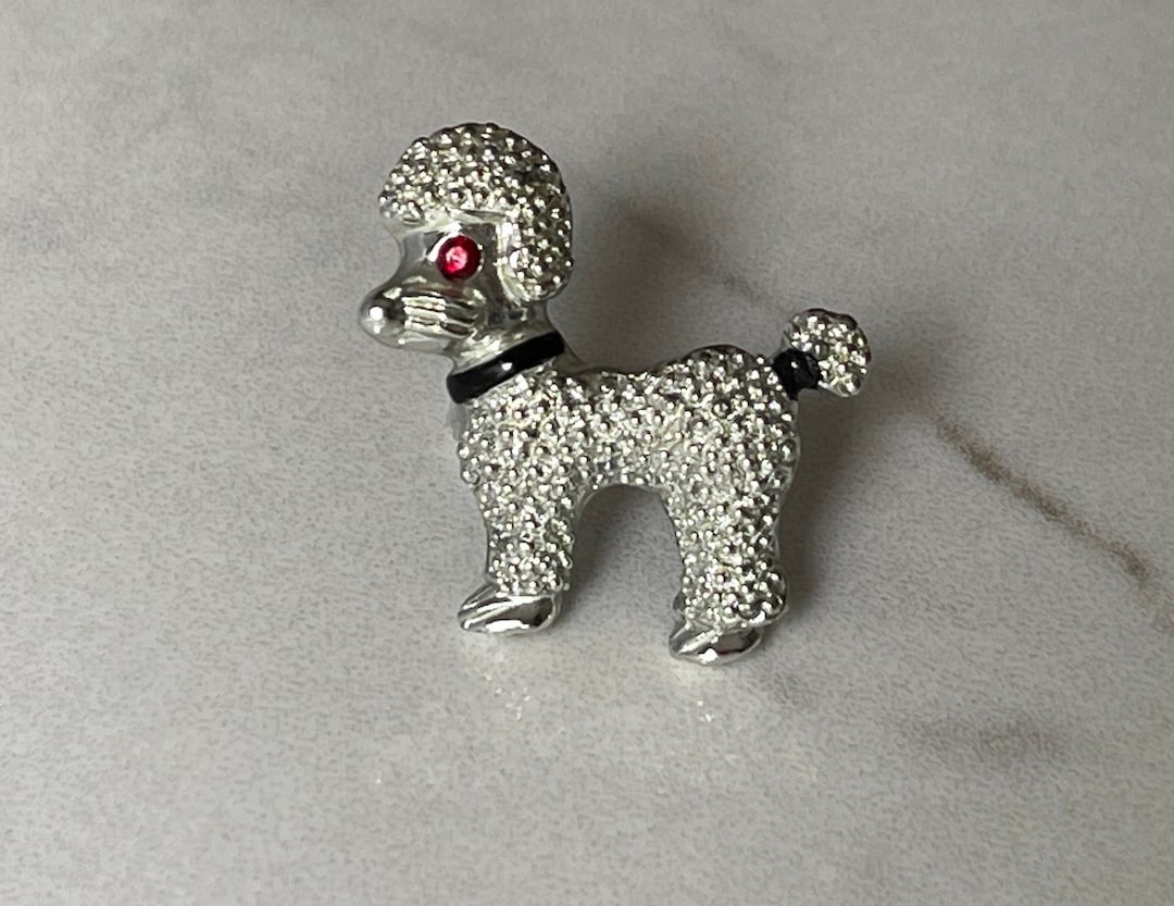 Vintage Poodle Dog Brooch Pin - Etsy