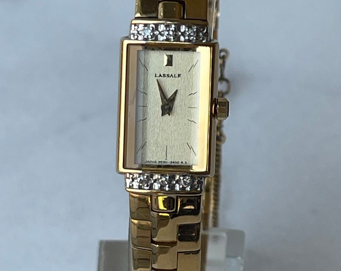 SEIKO Lassale Quartz Gold Plated Diamond Accents Ladies Watch - Etsy