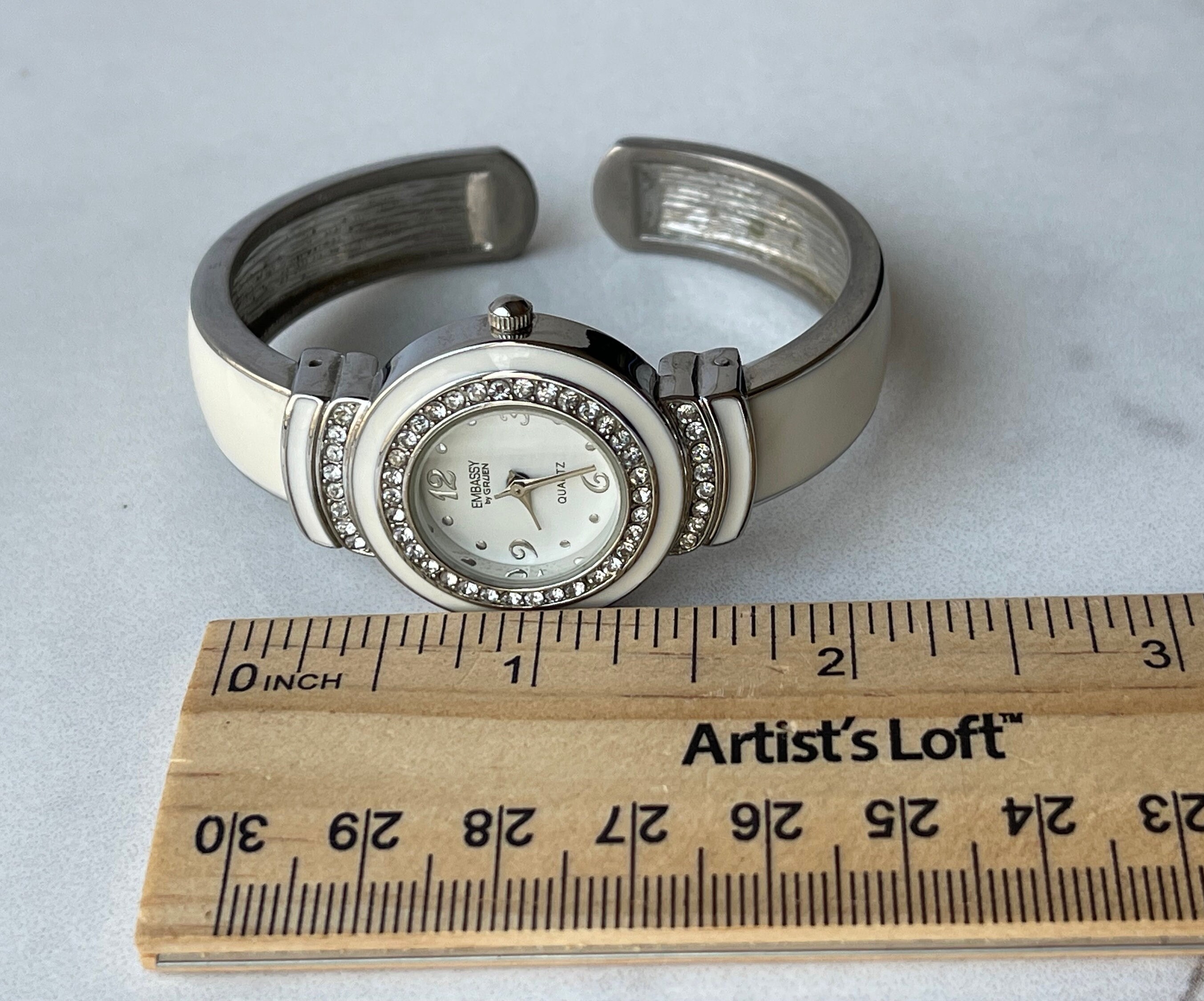 Vintage Embassy by Gruen Quartz Ladies Watch Cuff Bracelet - Etsy