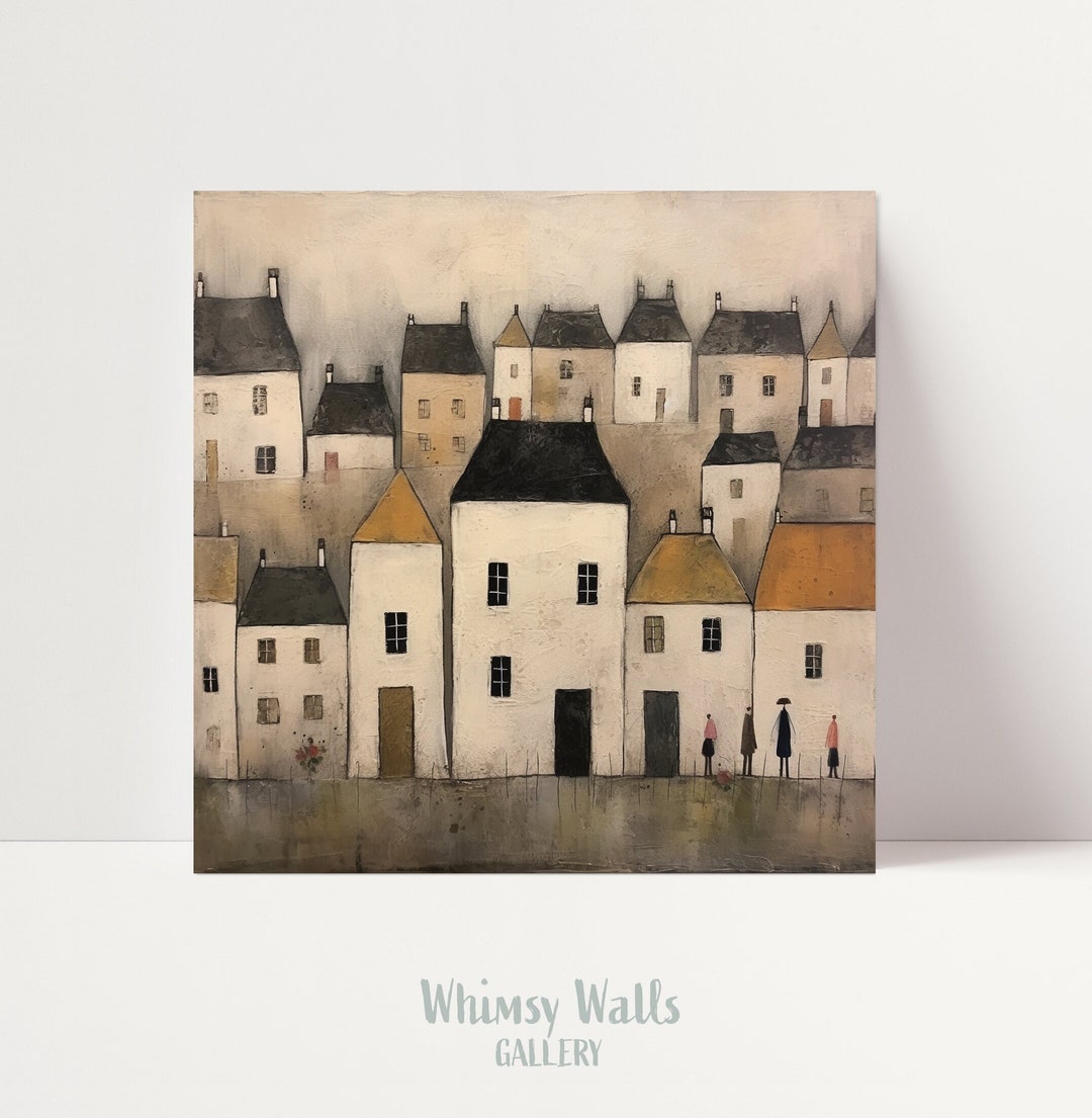 PRINTABLE Wall Art | Charming Townscape | Contemporary Digital ...