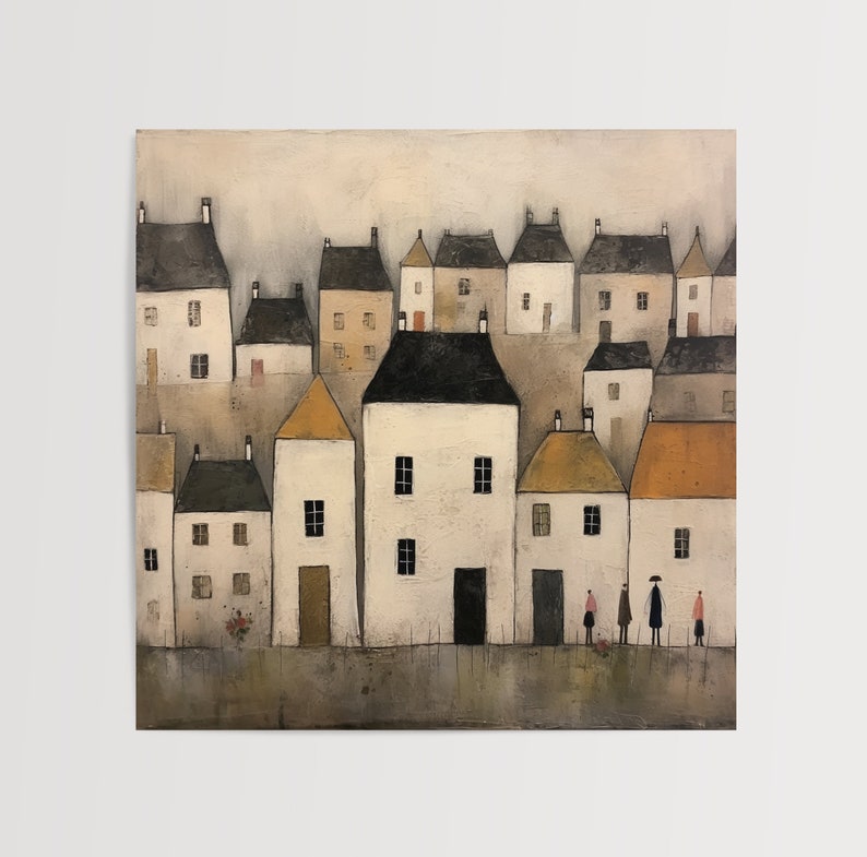 PRINTABLE Wall Art | Charming Townscape | Contemporary Digital ...