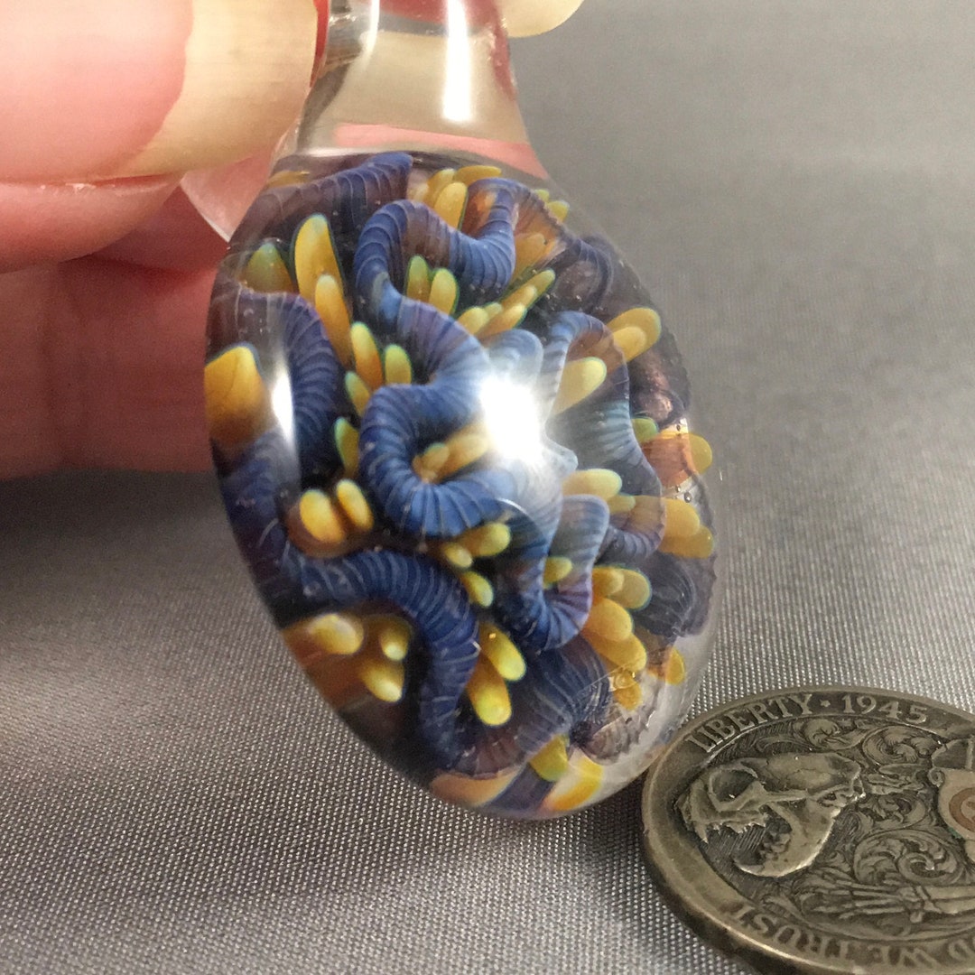 Squiggle Cane & Dot Implosion Pendant - Etsy