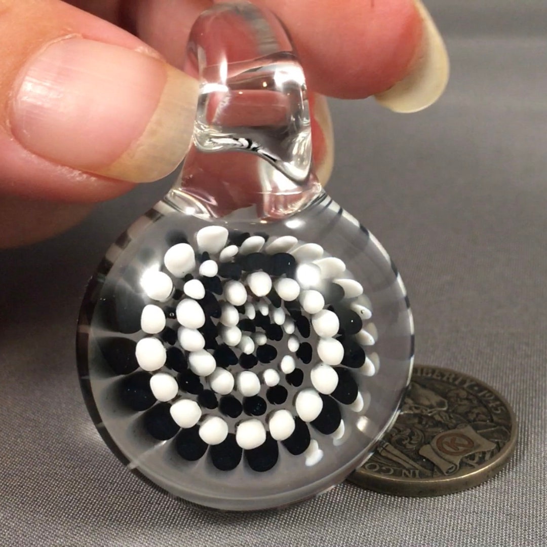 Black & White Dot Implosion Pendant - Etsy