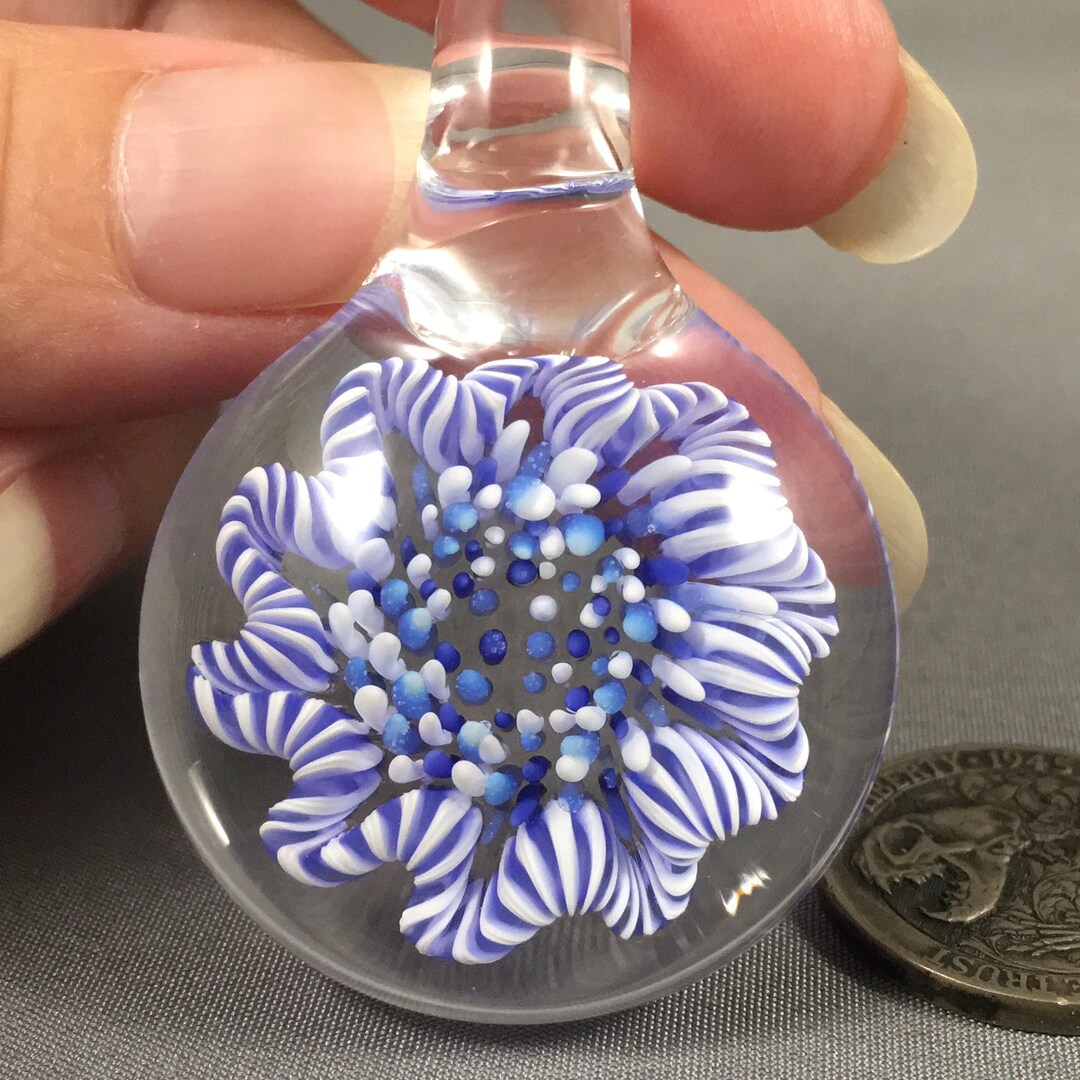 Squiggle Cane & Dot Implosion Pendant - Etsy