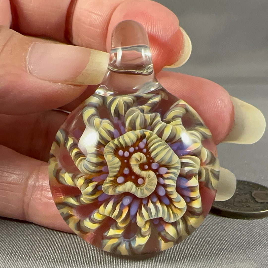 Squiggle Cane & Dot Implosion Pendant - Etsy