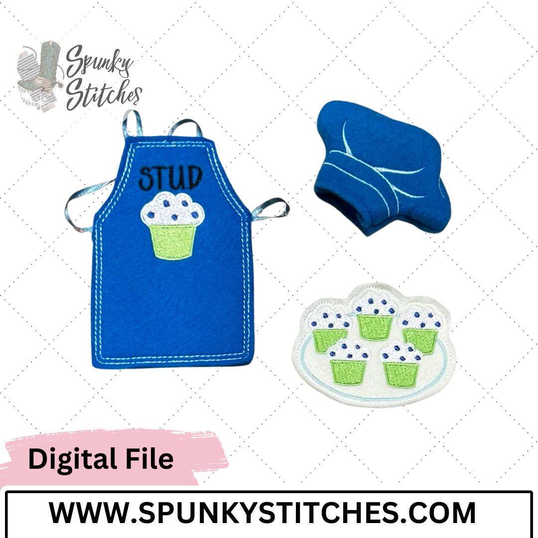 Stud Muffin Apron Elf Set Embroidery File - Etsy