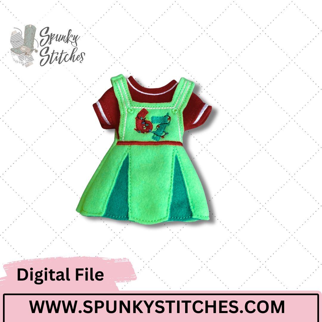 6-7 Elf Overall Dress ITH Digital Embroidery File - Etsy