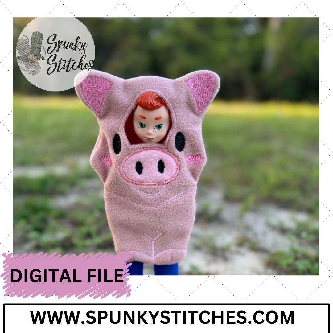 Elf Pig Slip Over Costume in the Hoop Embroidery File - Etsy