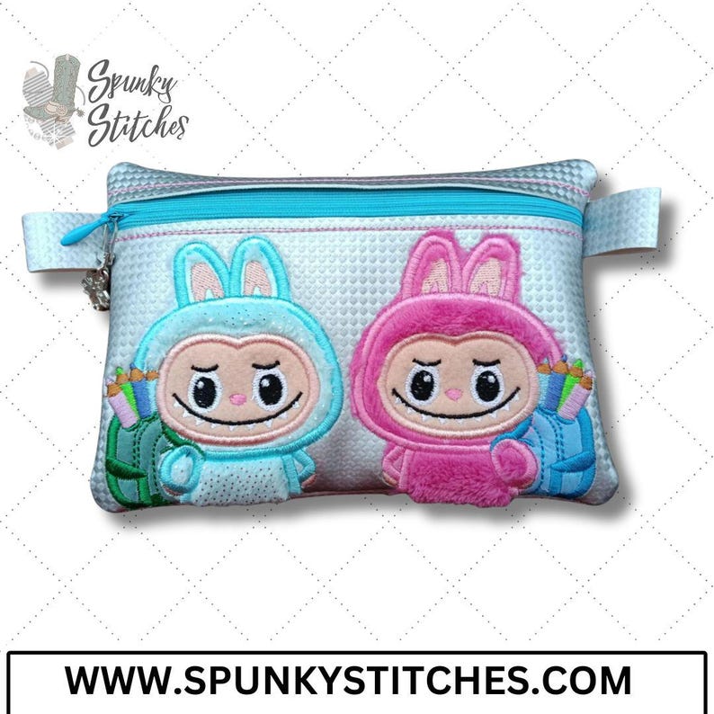 Bubu School Bags Zipper Bag in the Hoop Embroidery File (3 Sizes) by ...