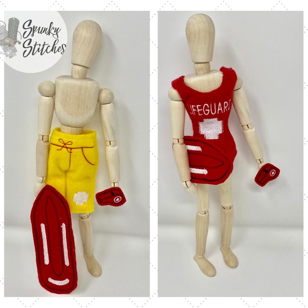Boy and Girl Lifeguard Elf Costumes Embroidery File - Etsy