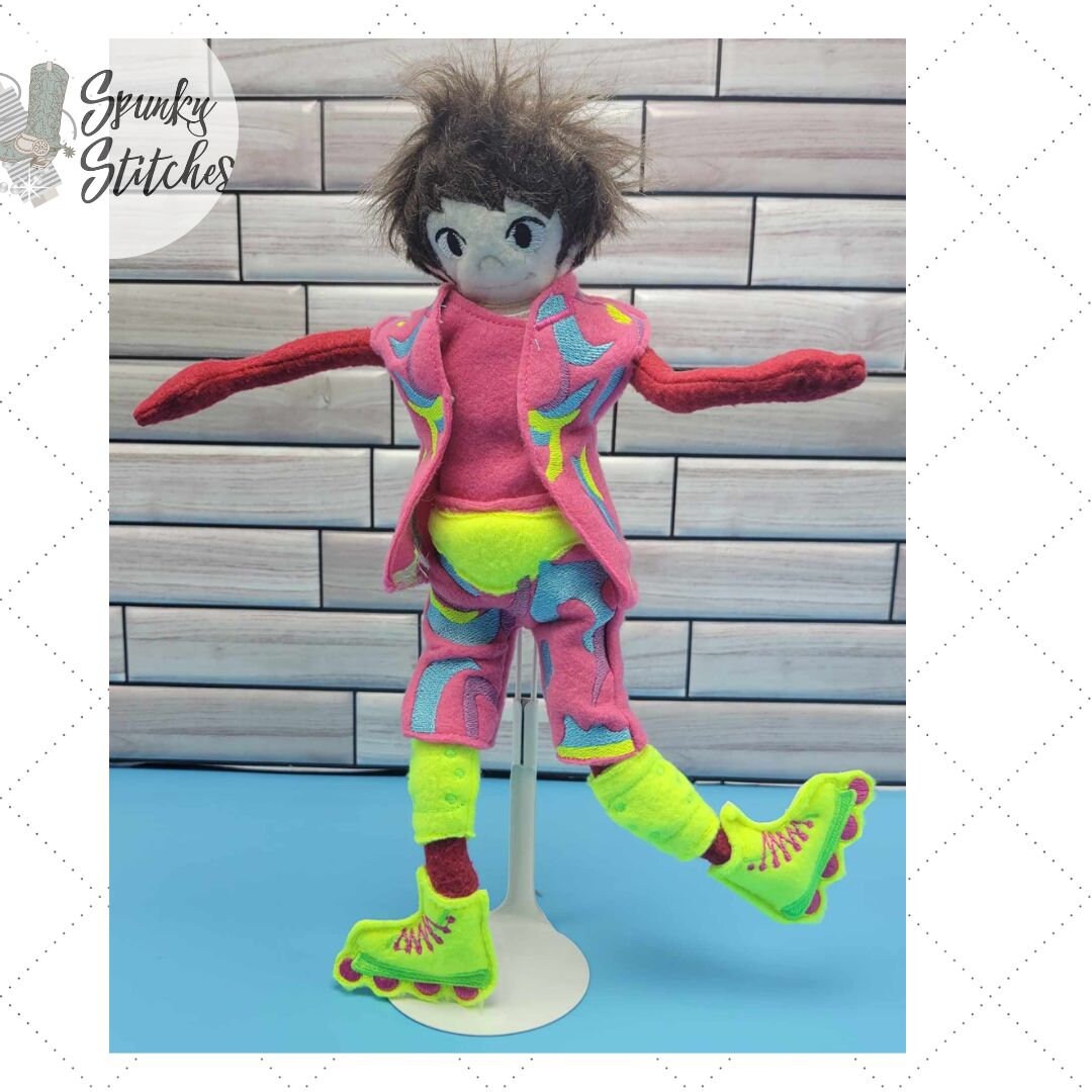 Boy Rollerblade Outfit Elf Costume Embroidery File - Etsy