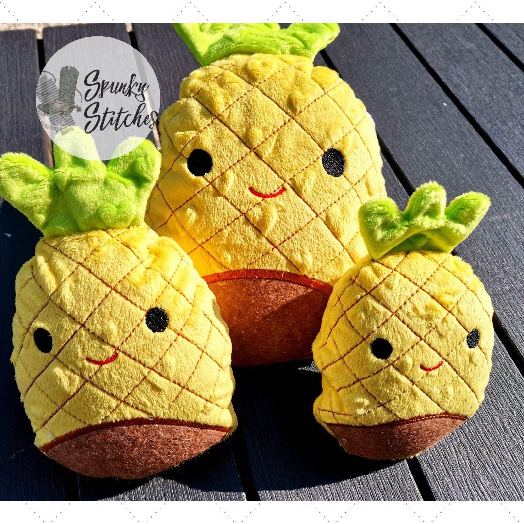Pineapple Stuffy Embroidery Design | in the Hoop Plush Toy (digital ...