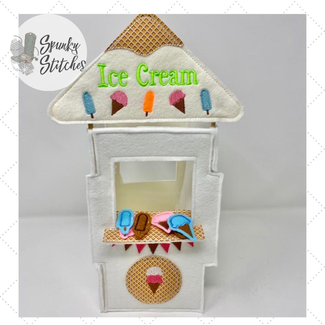 Elf Ice Cream Stand in the Hoop Embroidery File - Etsy