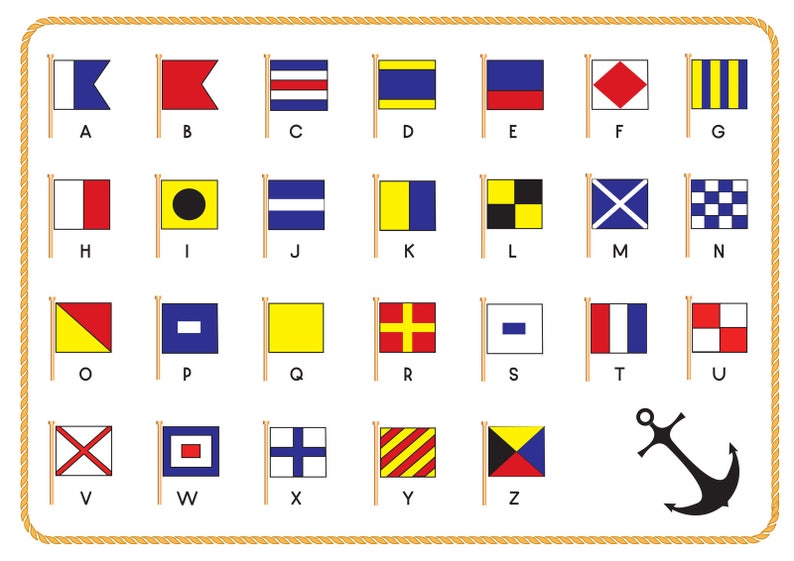 D - Nautical Flag Alphabet Pillow - Etsy