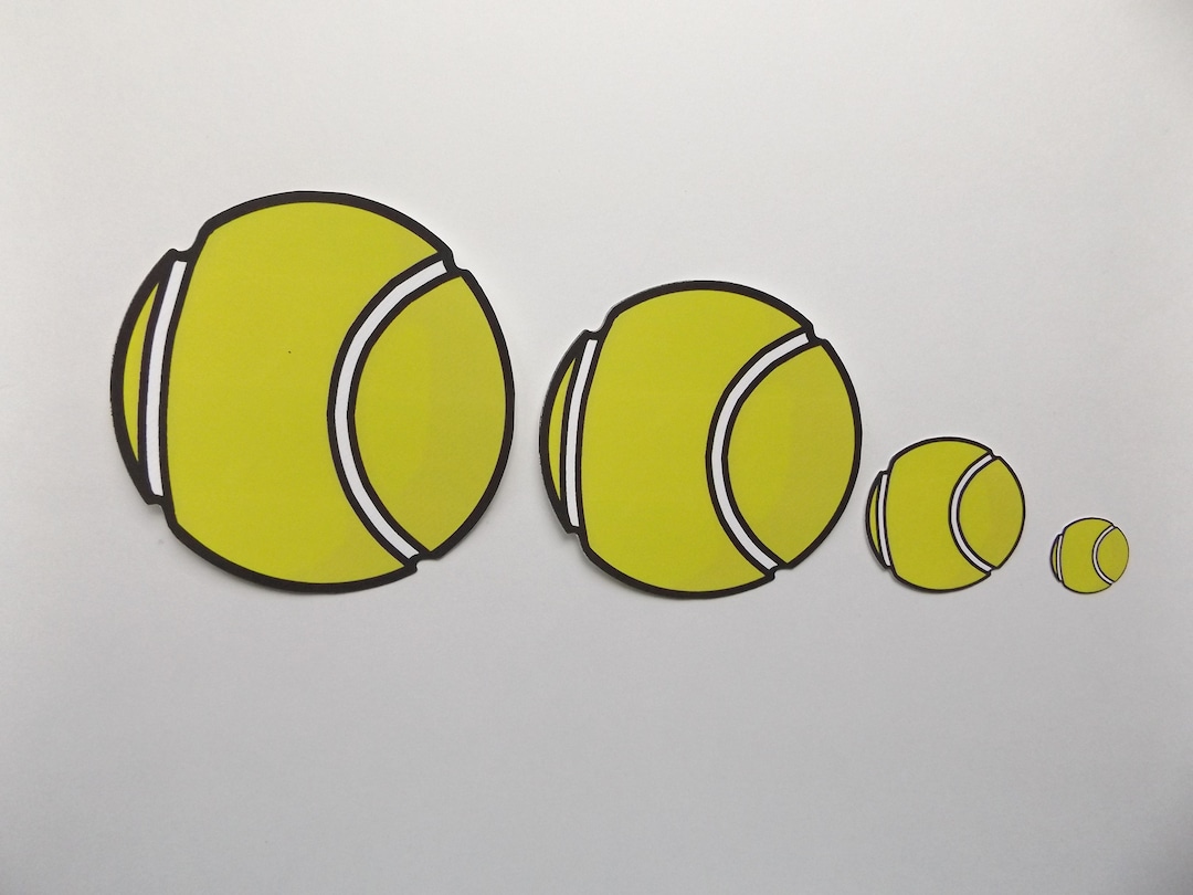 Printed Tennis Ball Paper Die Cuts, Pack of 10 Tennis Ball Cut Outs ...