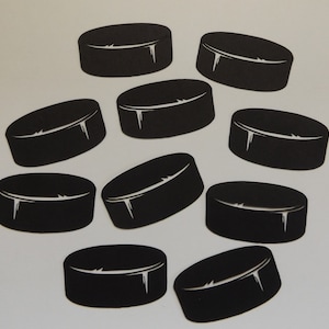 Black Hockey Puck Paper Die Cuts: Stanley Cup Party Decor - Etsy