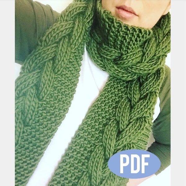 Cable Knitted Scarf - Etsy