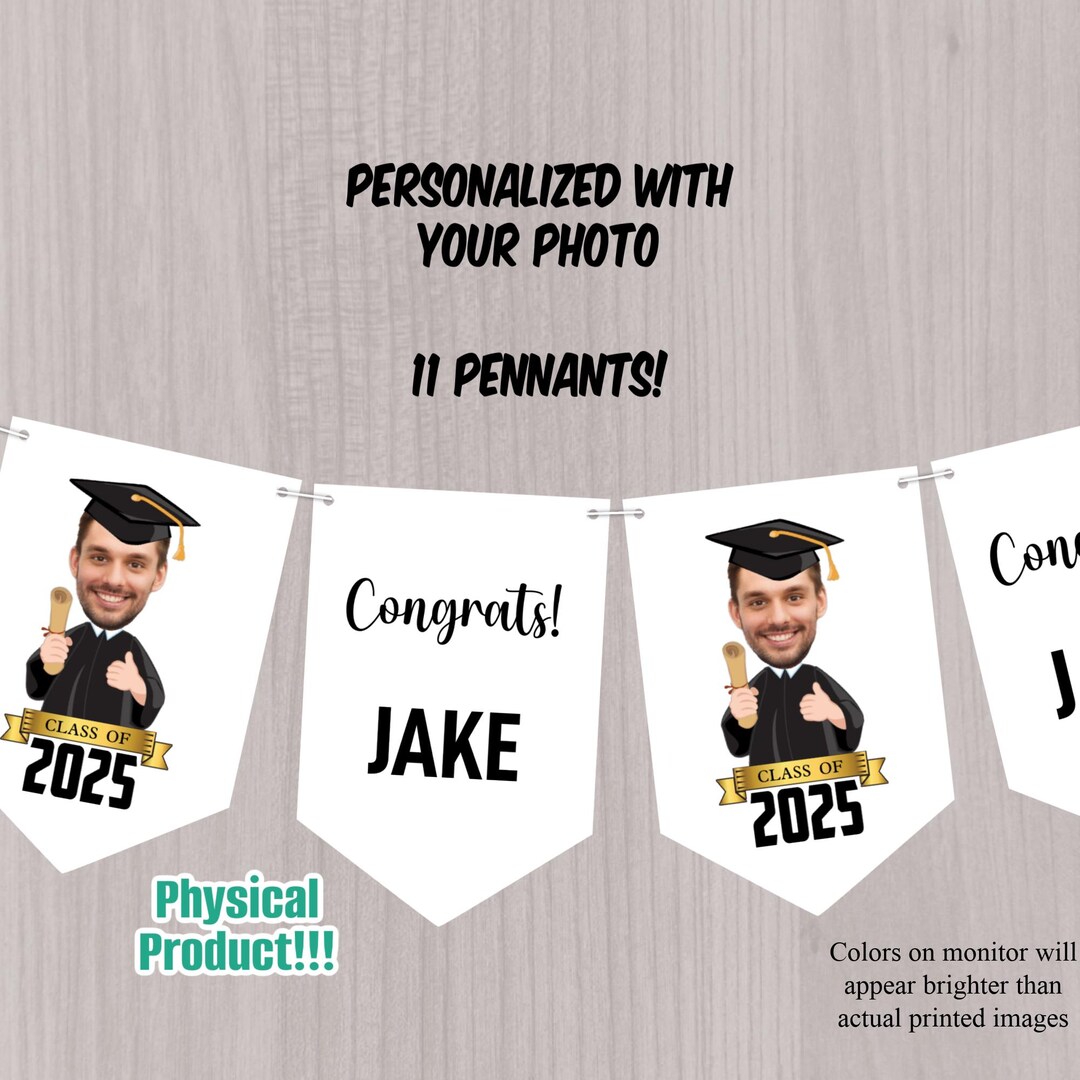 Personalized GRADUATION Bunting Flag Pennant Banner, Graduation Party ...