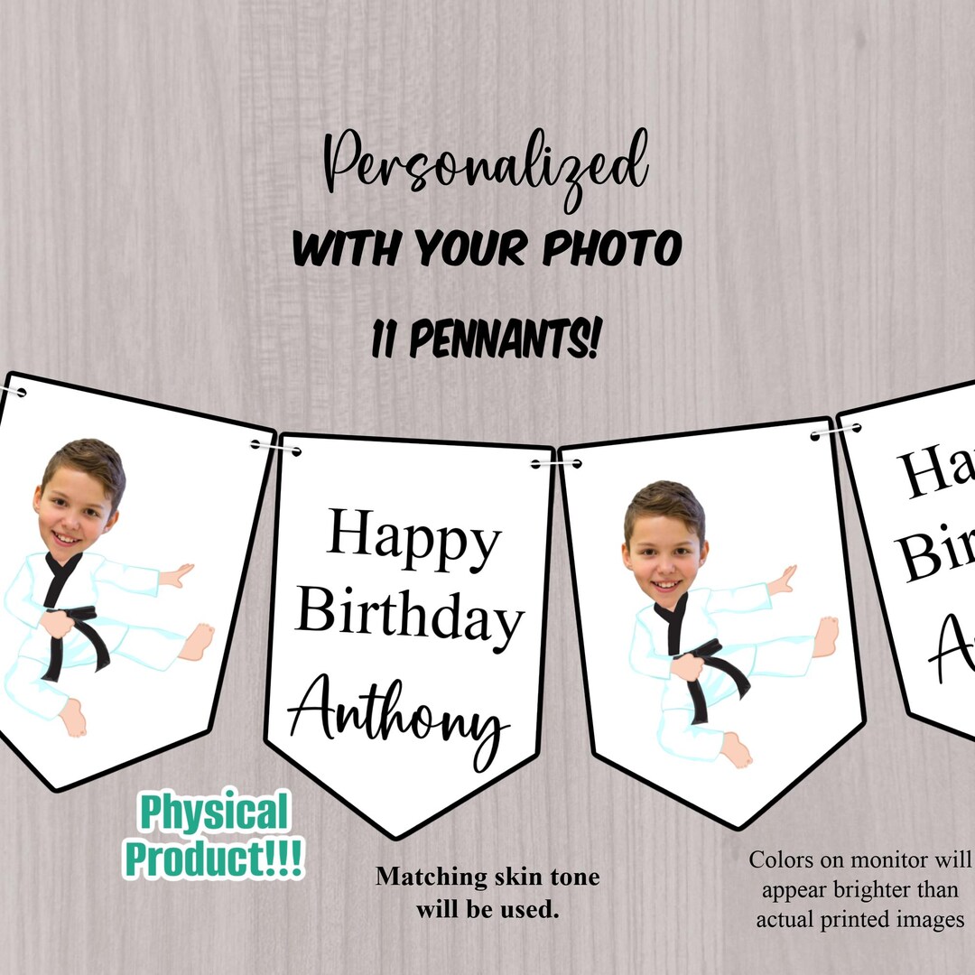 Custom Photo Karate Banner: Personalized Party Pennants - Etsy