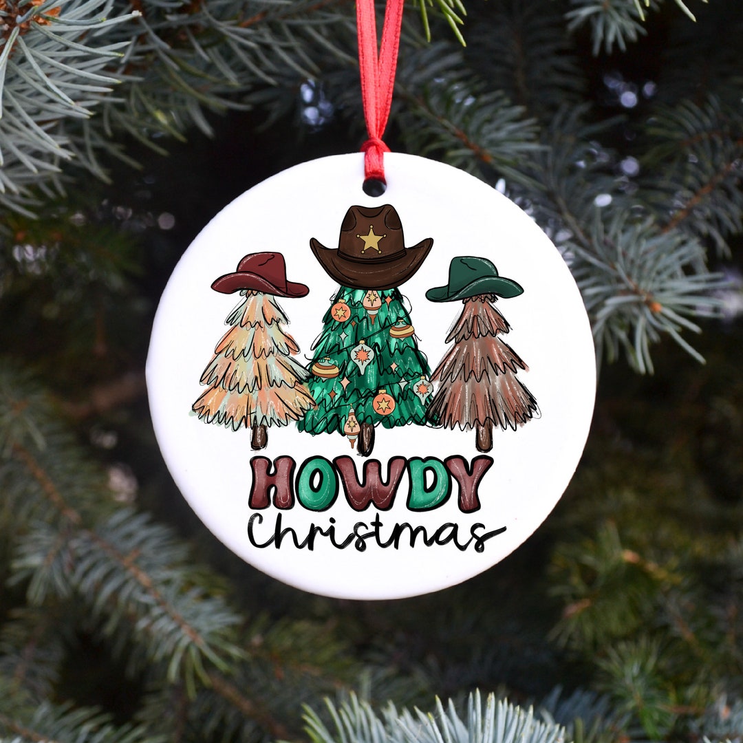 Howdy Christmas Western Christmas Ornament, Merry Christmas Y'all ...