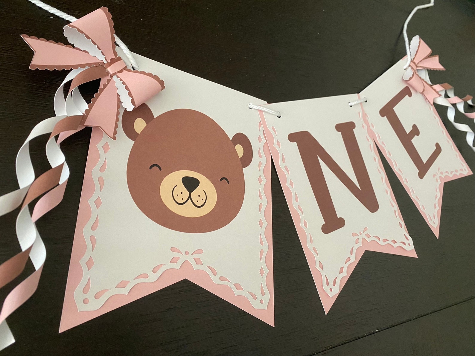 Baby Bear High Chair Banner ONE Banner Bear Garland Baby - Etsy