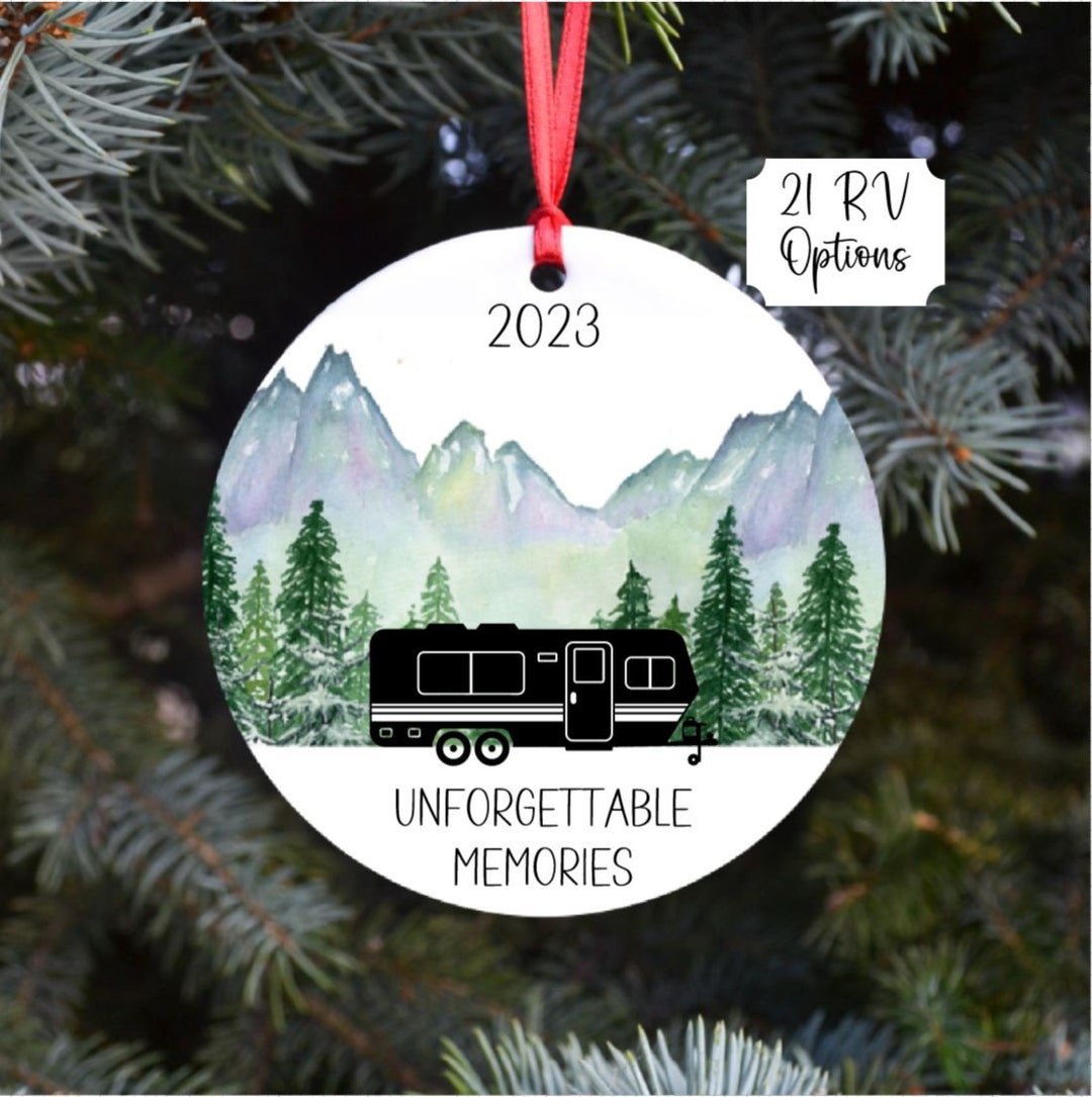 PERSONALIZED RV Ornaments, Sublimated Ceramic, Class A B C, Travel Trailer, Motorhome, Fifth ...