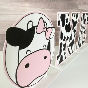 ONE Cow Theme Standing Letters, Holy Cow First Birthday Decoration ...