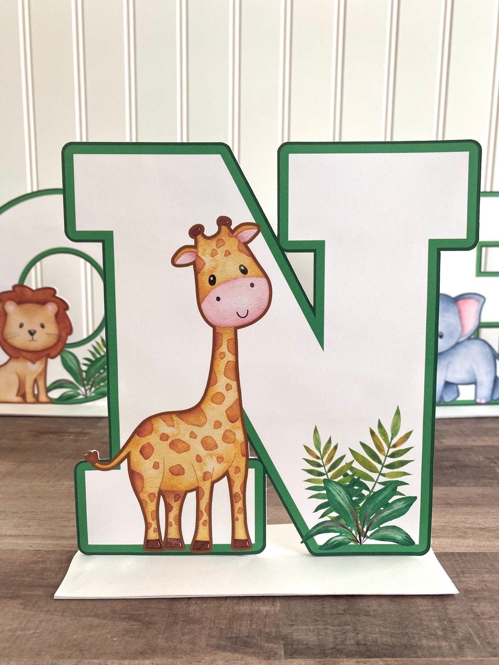 ONE Standing Letters Jungle Safari Zoo Animals ONE First - Etsy