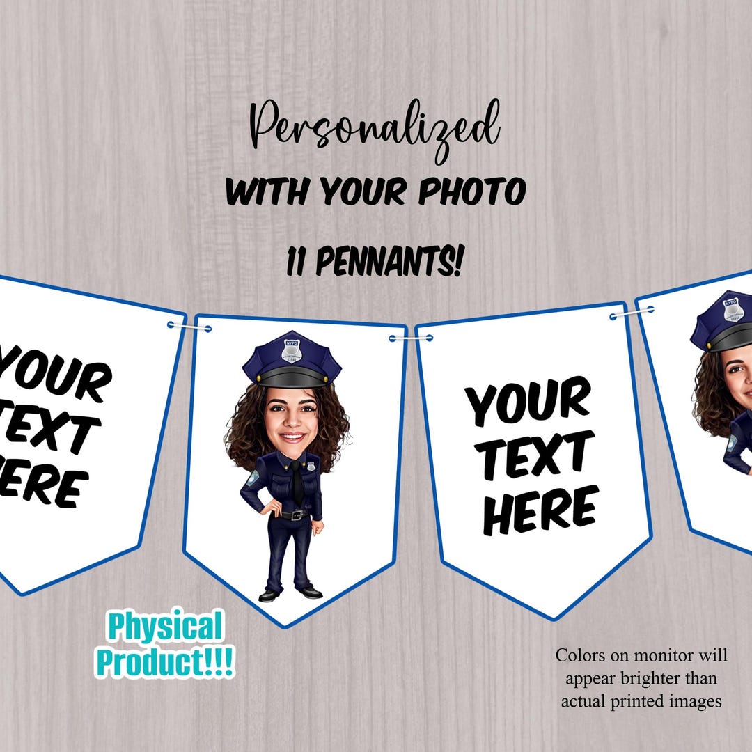 Personalized Police Officer Pennant Banner: Graduation, Academy Decor ...