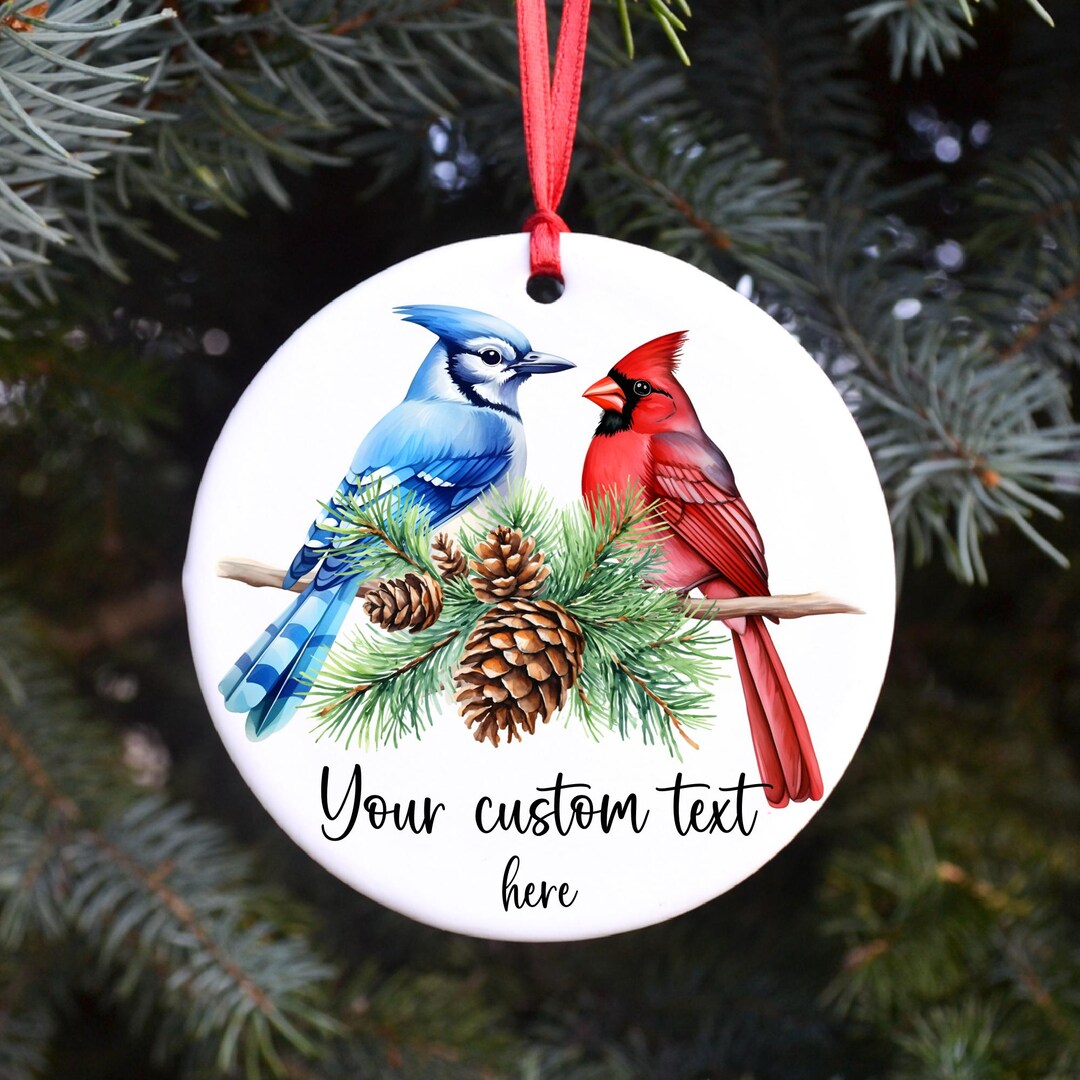 Cardinal and Blue Jay Christmas Ornaments, Blue Jay and Cardinal Lovers ...