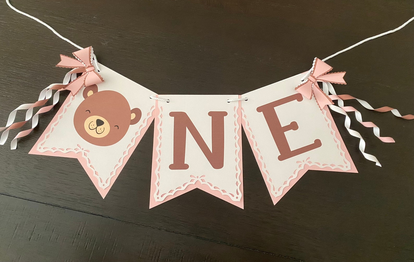 Baby Bear High Chair Banner ONE Banner Bear Garland Baby - Etsy