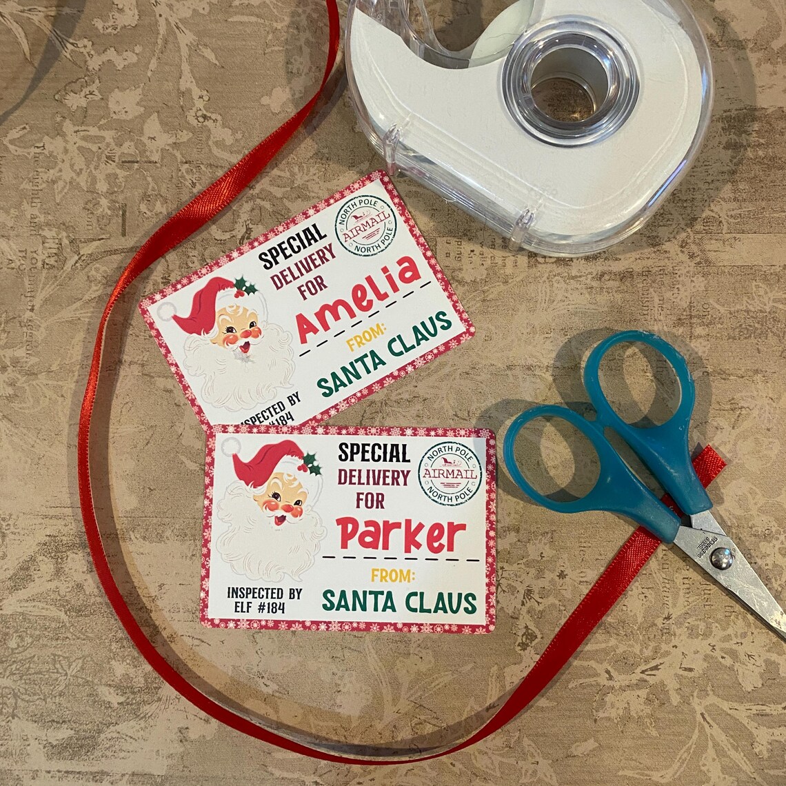 Christmas Santa Present Stickers, Sticker Gift Tags, From Santa ...
