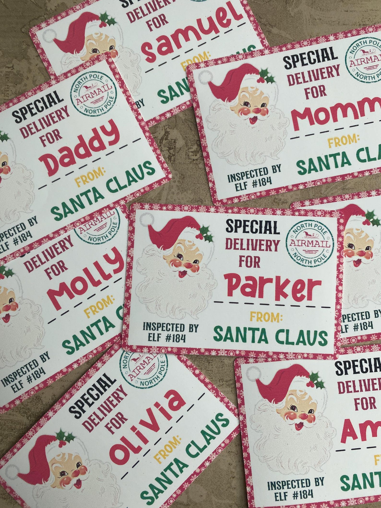 Christmas Santa Present Stickers, Sticker Gift Tags, From Santa ...