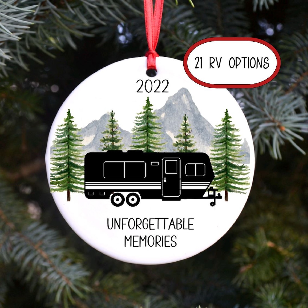 PERSONALIZED RV Ornaments, Sublimated Ceramic Christmas Ornament, Travel Trailer, Motorhome ...