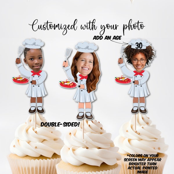 Chef Cupcake Toppers - Etsy