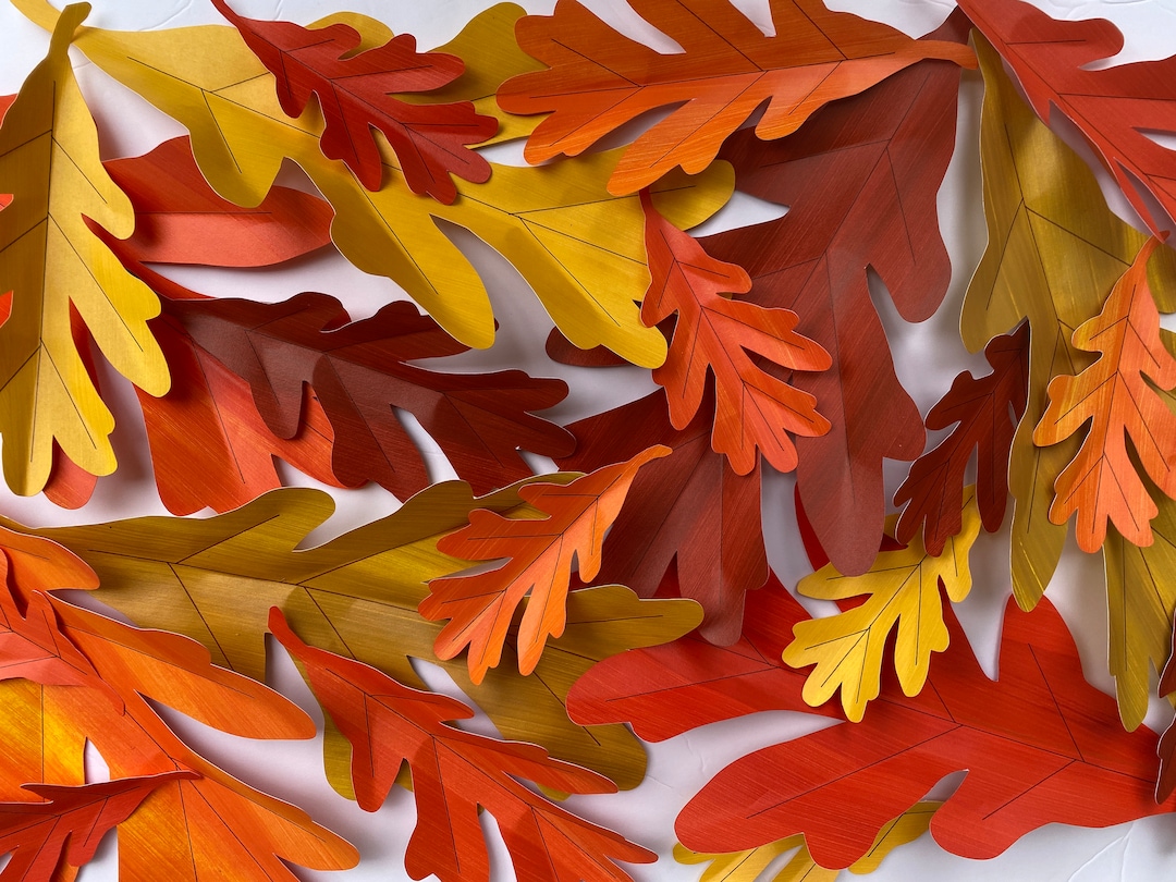 36 Autumn Paper Leaves Fall Paper Leaves Faux Fall Leaves - Etsy