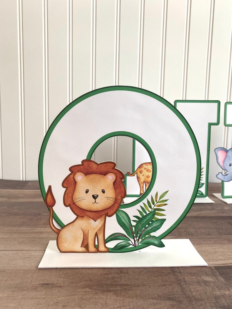 ONE Standing Letters Jungle Safari Zoo Animals ONE First - Etsy