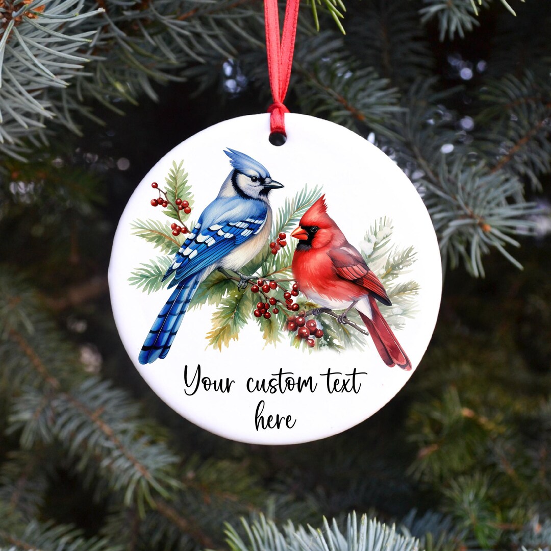 Cardinal and Blue Jay Christmas Ornaments, Blue Jay and Cardinal Lovers ...