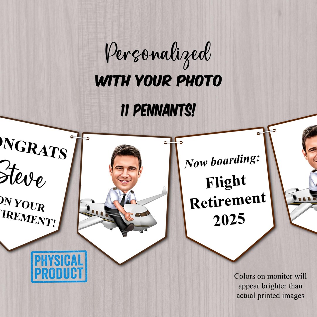 Funny Retirement Banner: Custom Cartoon Caricature Pilot - Etsy